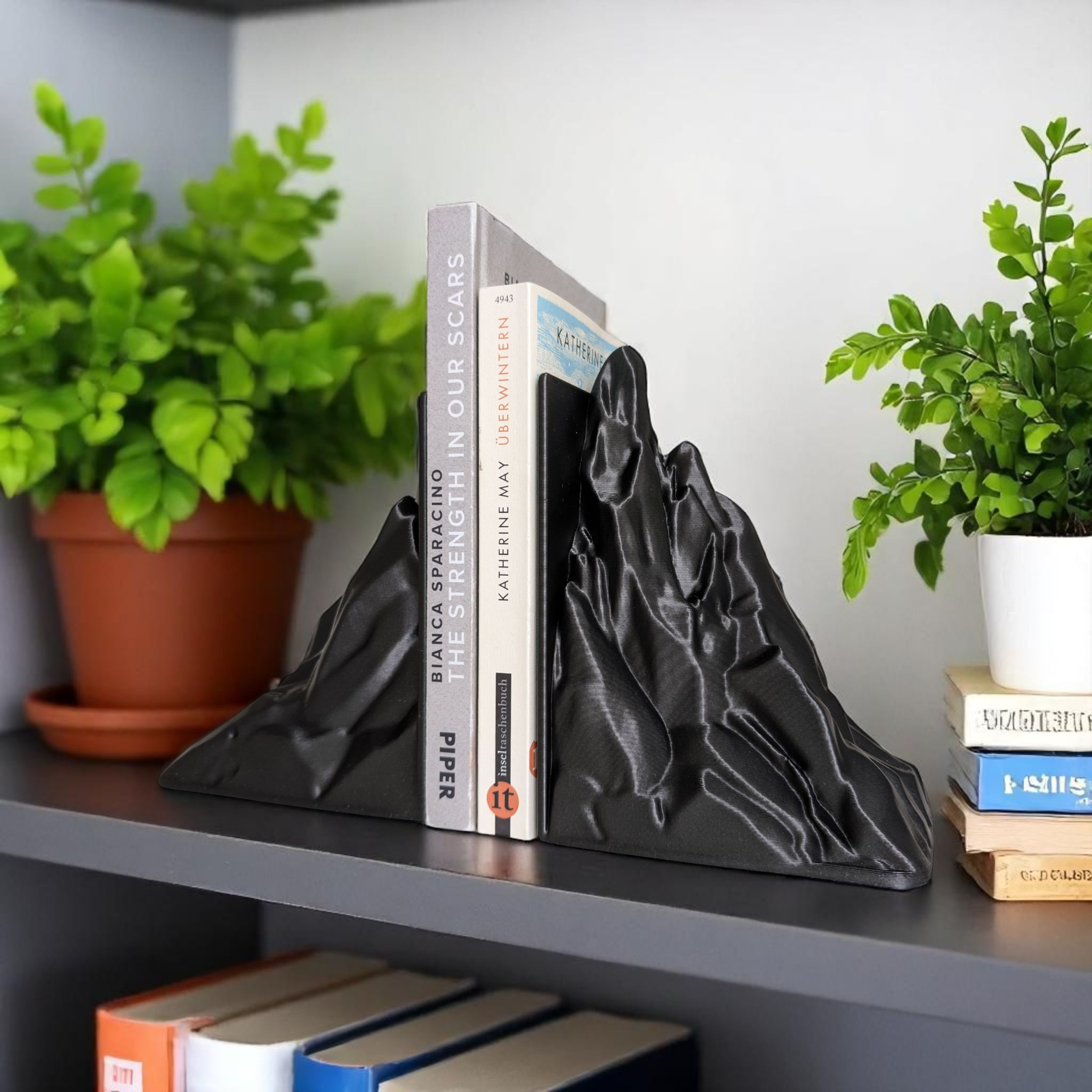 Minimalist Mountain Bookends | Modern 3D Printed Set – Sarah Jayne Designs